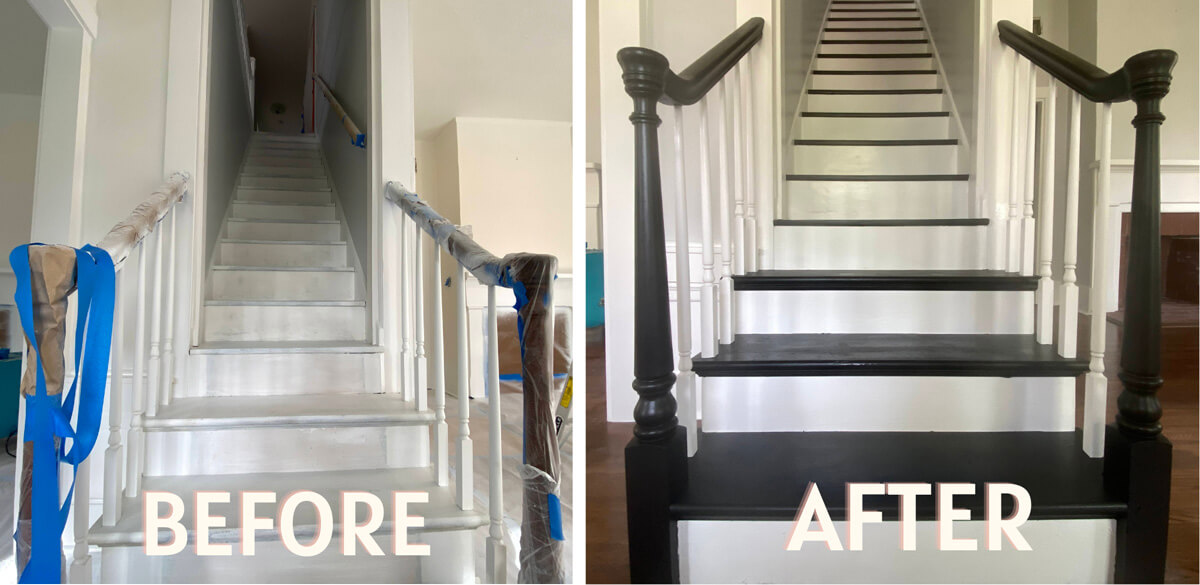Painting Stairs and Railings - Multicolor Paint blog post